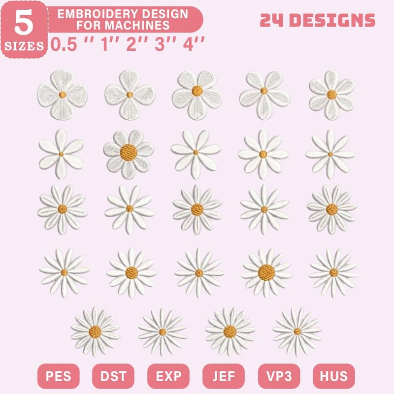 Daisy Embroidery Designs - Etsy