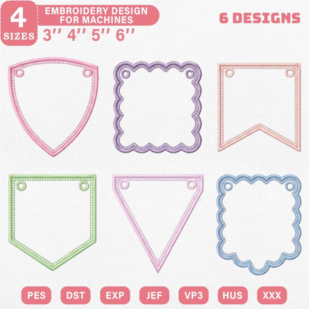 ITH Party Banner Bunting Applique Embroidery Design, Baby Banner ...