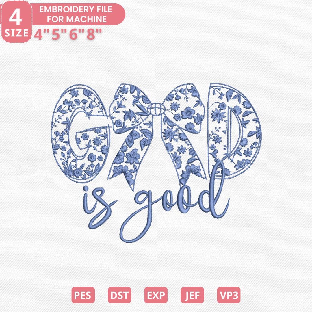 God is Good Embroidery Design, Women Religious, Spirit Religious, God ...