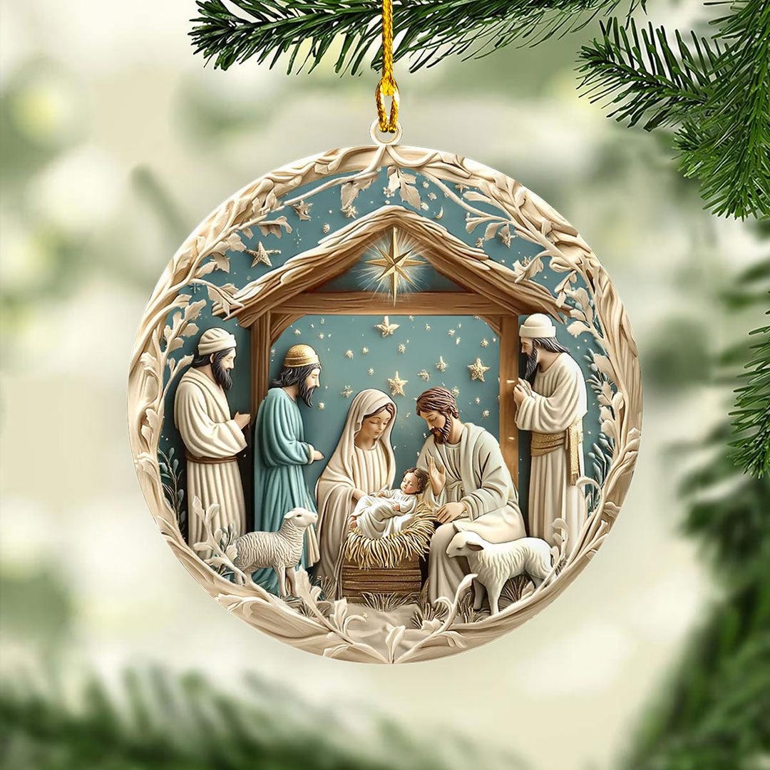 Starry Night Adoration Shineful 2D Acrylic Ornament, Holy Family ...