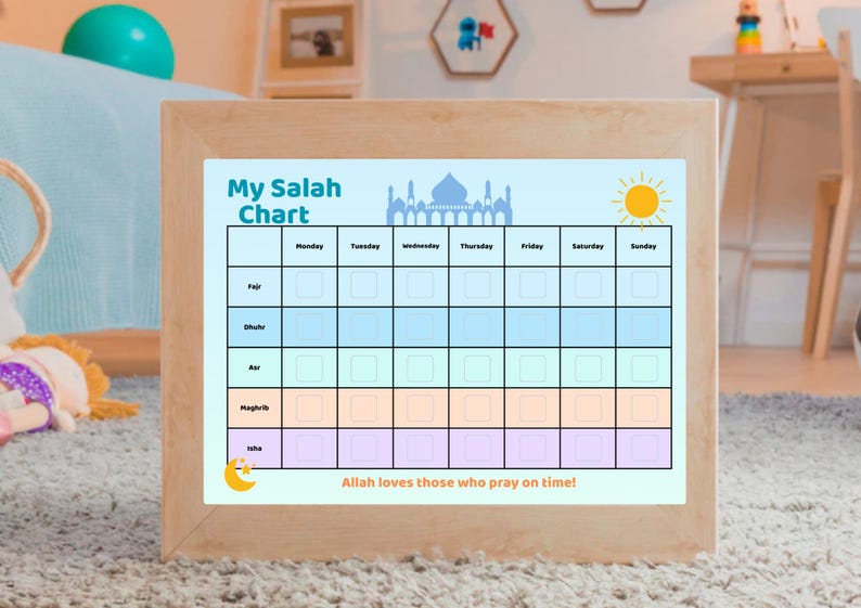 My Salah Chart for Kids Islamic Prayer Tracker Printable Muslim ...