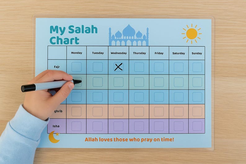 My Salah Chart for Kids Islamic Prayer Tracker Printable Muslim ...