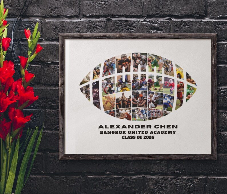 Football Photo Collage Canva Template – Custom Sports Gift for Players ...