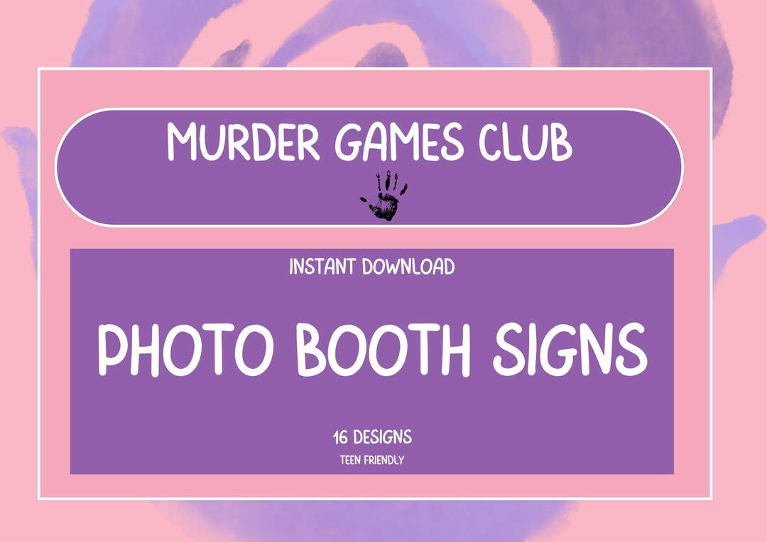 Teen Murder Mystery Photo Booth Signs – Printable Party Decor (PDF ...