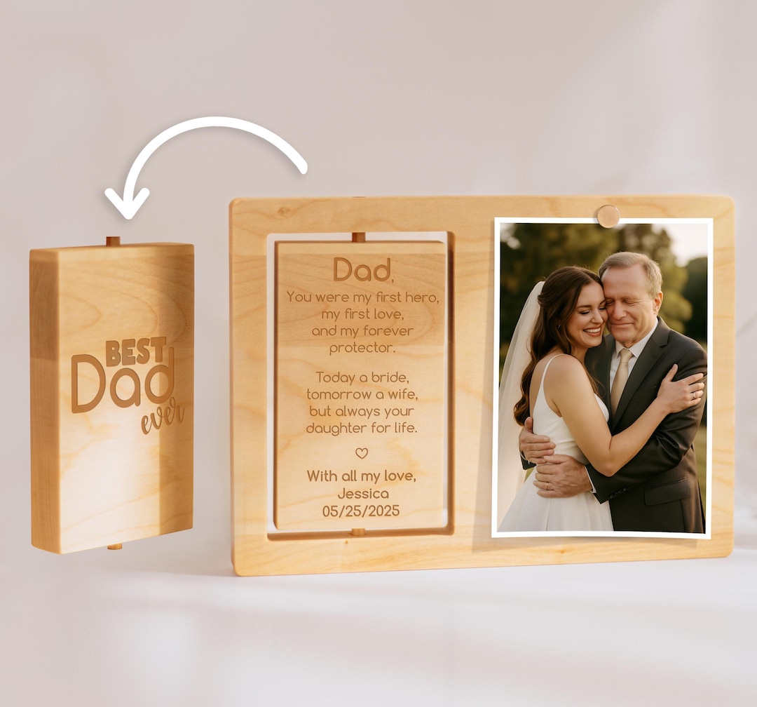 Best Dad Ever Frame With Photo. Personalized Photo Frame for Dad, Photo ...