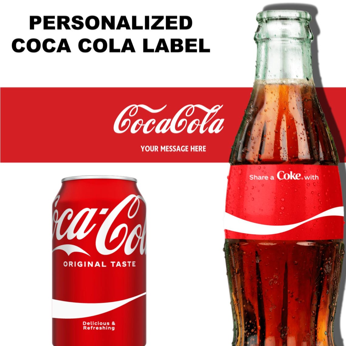Digital Personalized Coca-cola Label Sticker, Coke Can Bottle for Happy ...