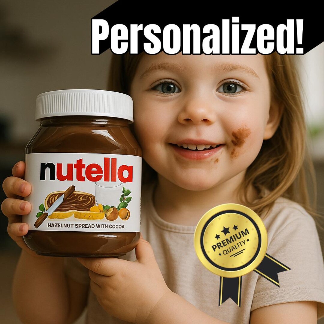 Personalized NUTELLA Jar Sticker, Custom Nutella With Your Name, Happy ...