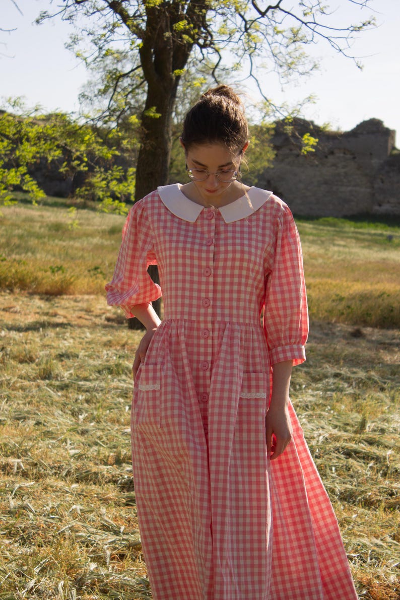 Milkmaid Cottagecore Dress, House Cotton Dress, Modest Cottagecore ...