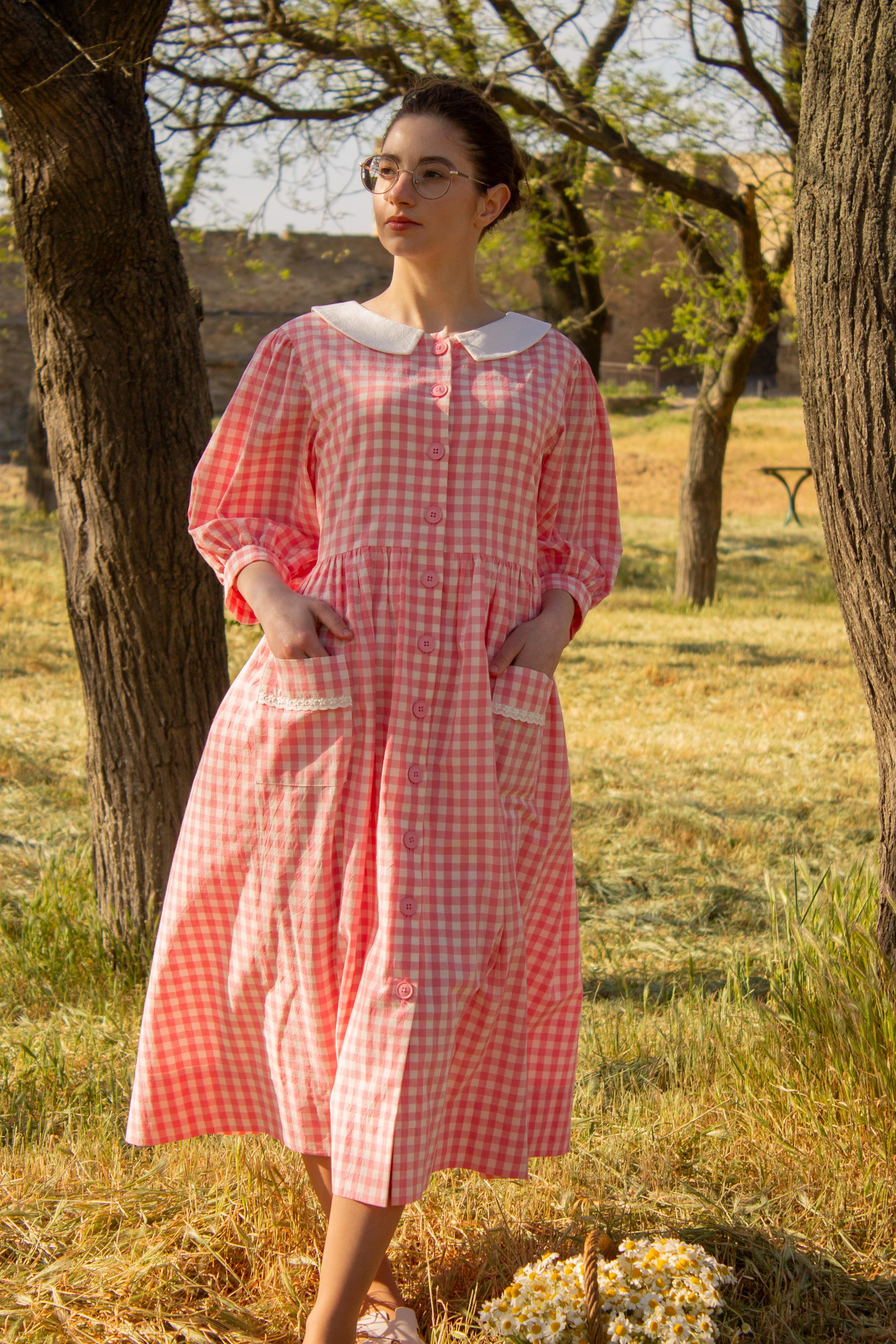 Milkmaid Cottagecore Dress, House Cotton Dress, Modest Cottagecore ...