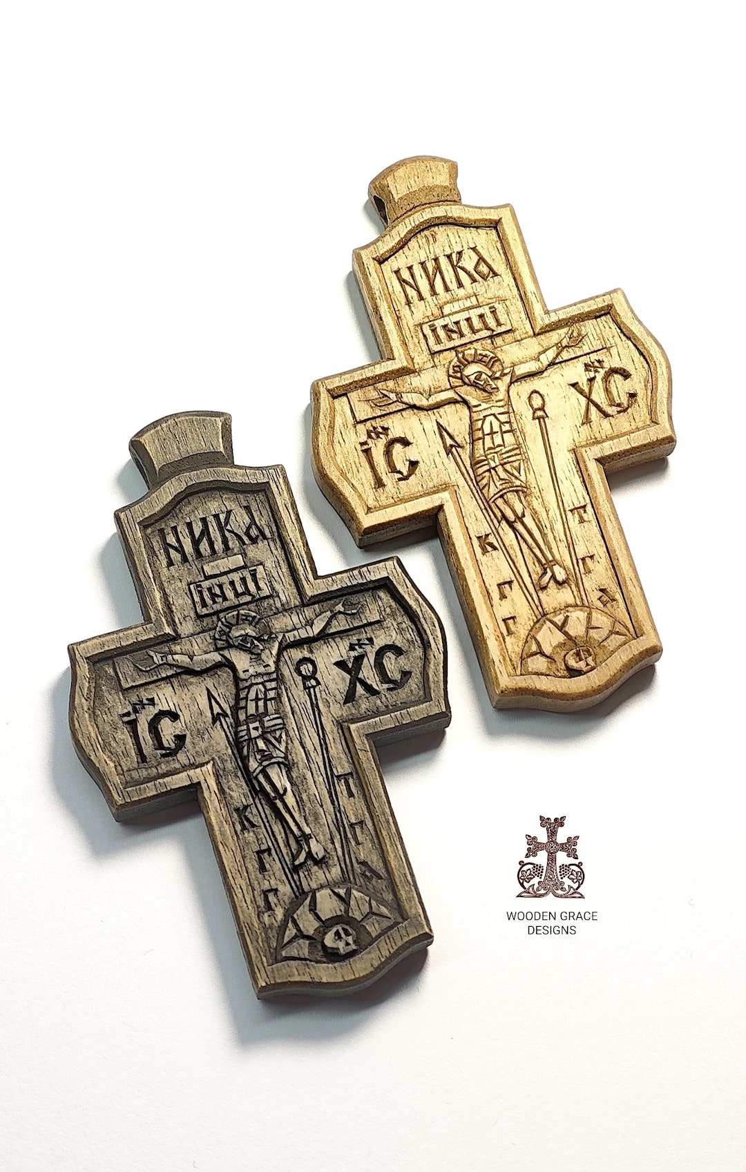 Handcrafted Wooden Cross Necklace – Walnut Wood, Light & Dark Variants ...