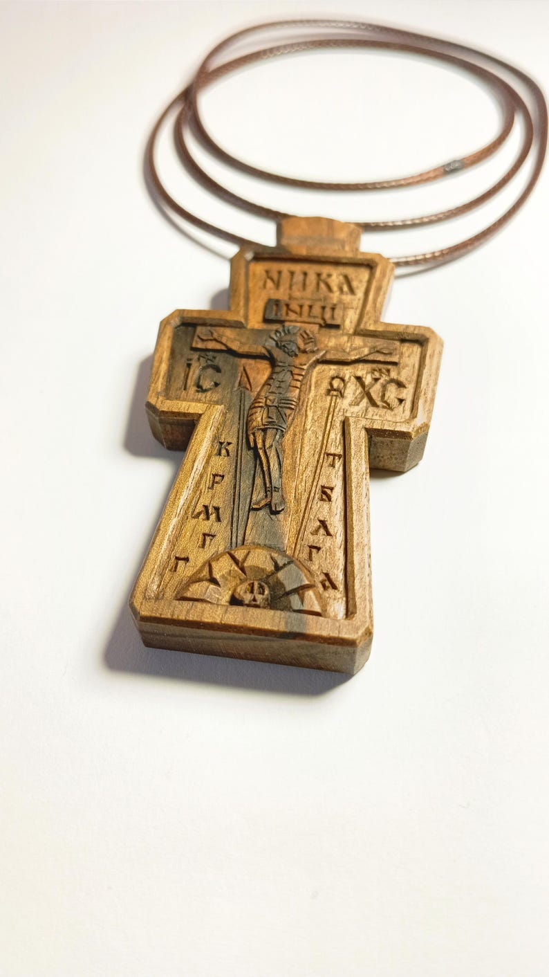 Handmade Walnut Wood Pectoral Cross, Christian Necklace - Etsy