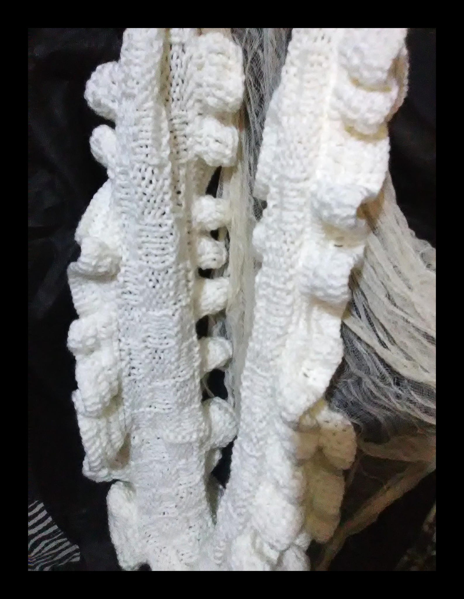 Ribbed Knit Ruffled Edge Cowl, Knitted Ruffle Cowl, Knitted Scarf ...