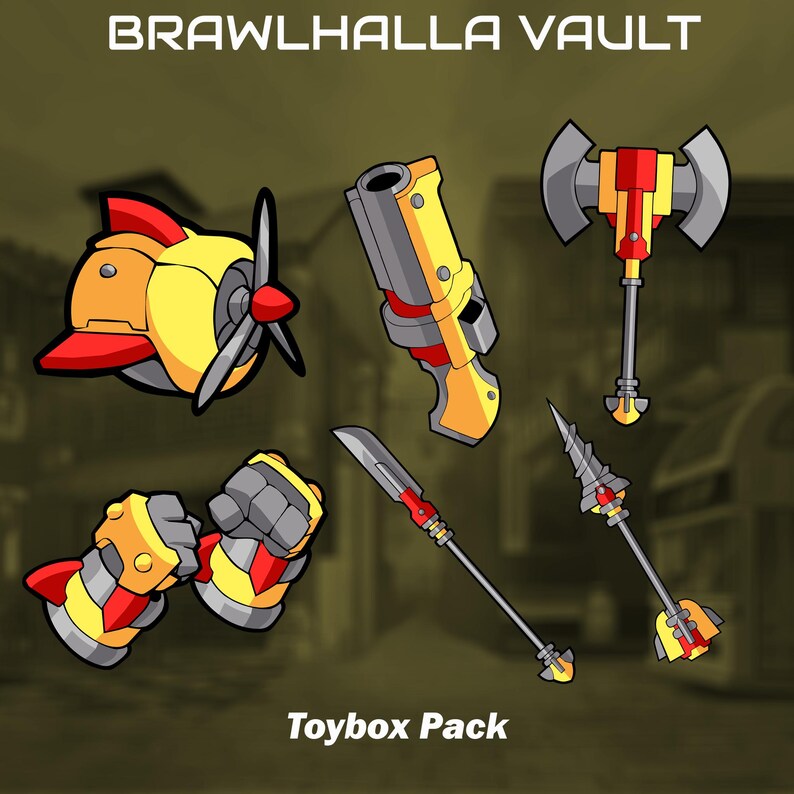 Brawlhalla - Toybox Pack | Orb, Axe, Canon, Lance, Gauntlets, Spear - Etsy