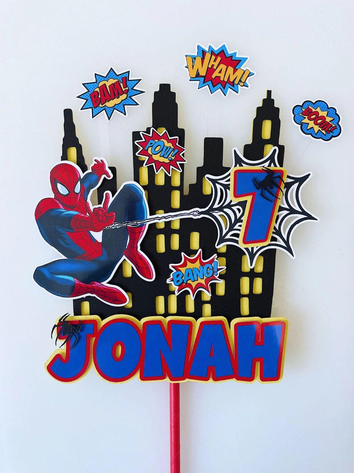 Spider Man Cake Topper / Any Name, Any Age - Etsy