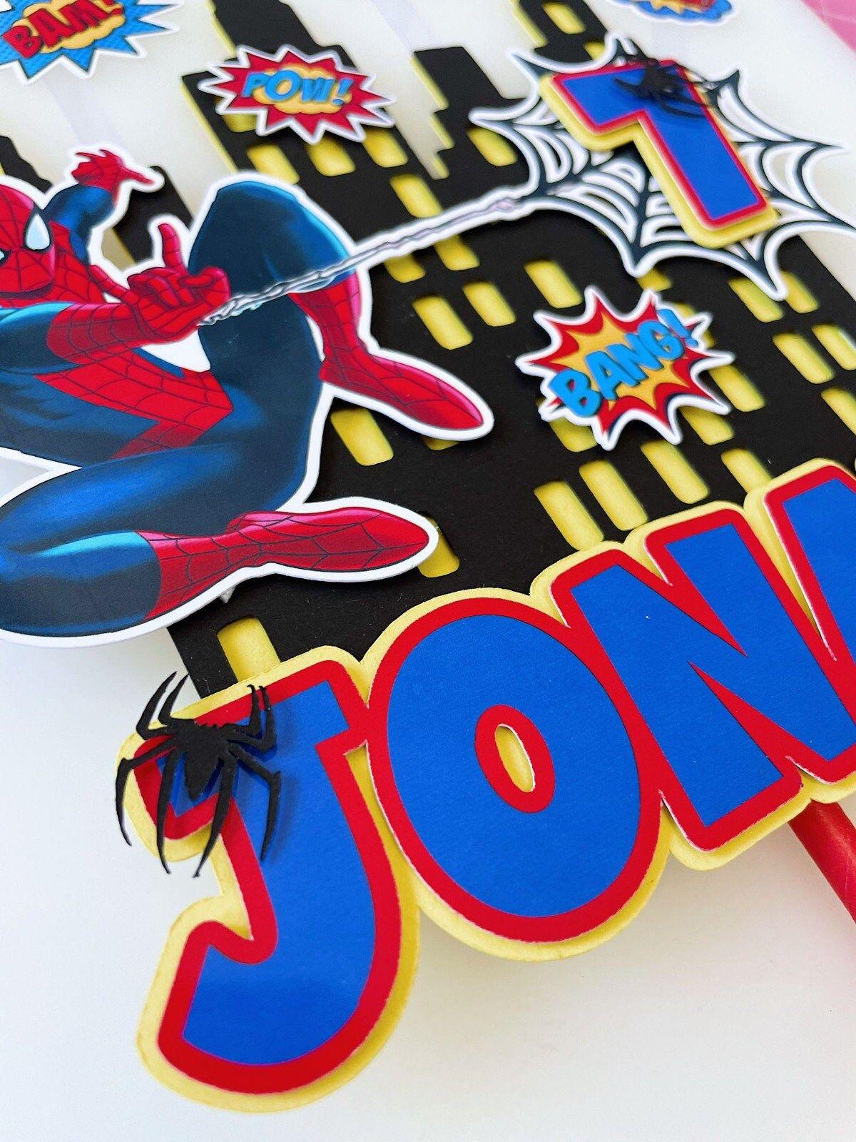 Spider Man Cake Topper / Any Name, Any Age - Etsy