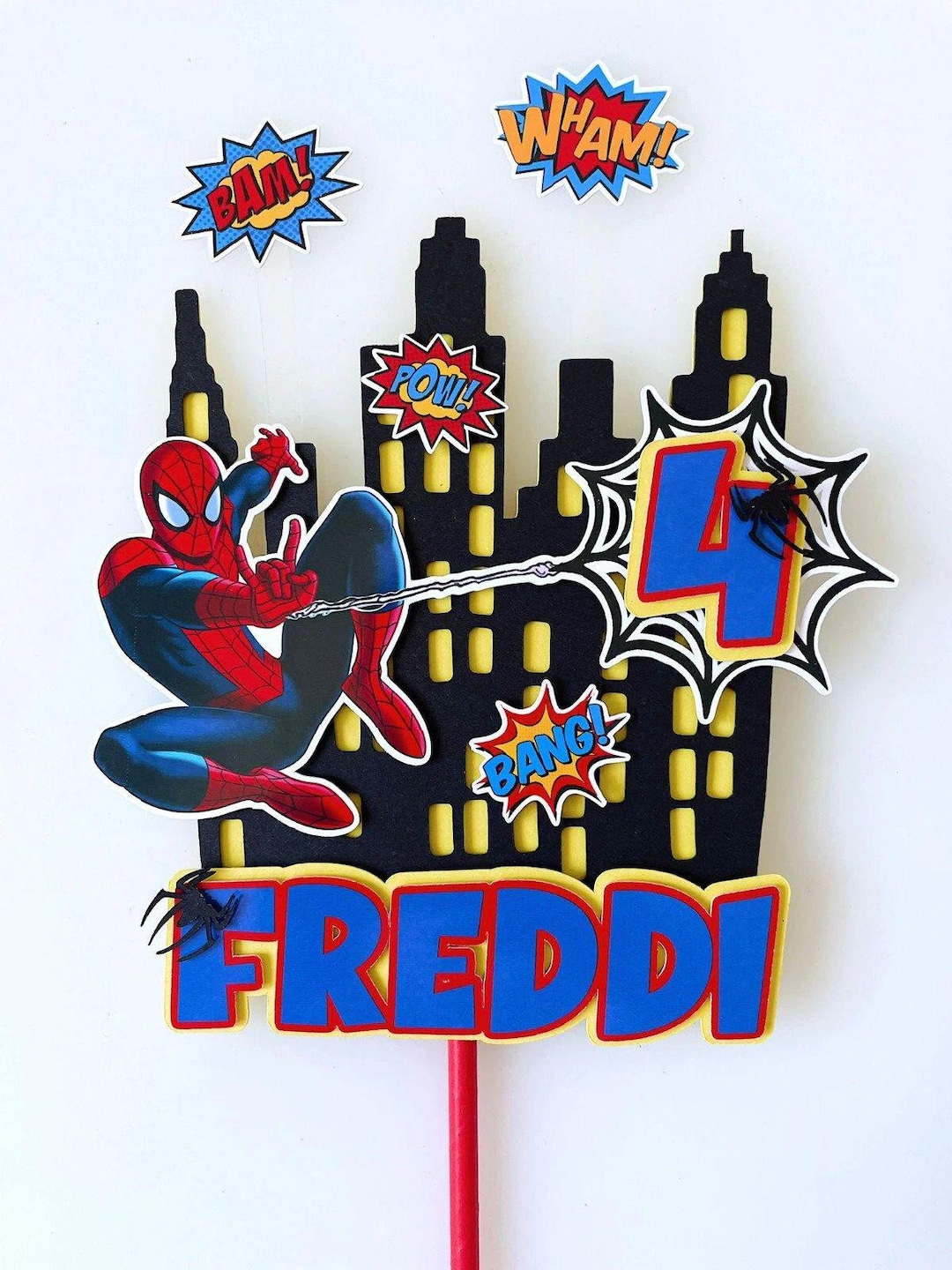 Spider Man Cake Topper / Any Name, Any Age - Etsy