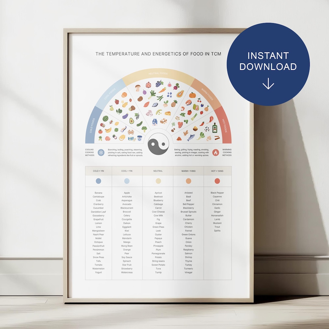 TCM Food Therapy Poster: Temperature of Food Nutrition Chart (digital ...