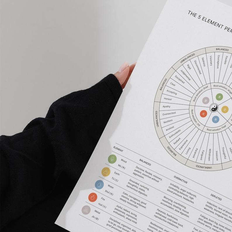 TCM Five Element Theory Emotions Wheel • Chinese Medicine Personality ...