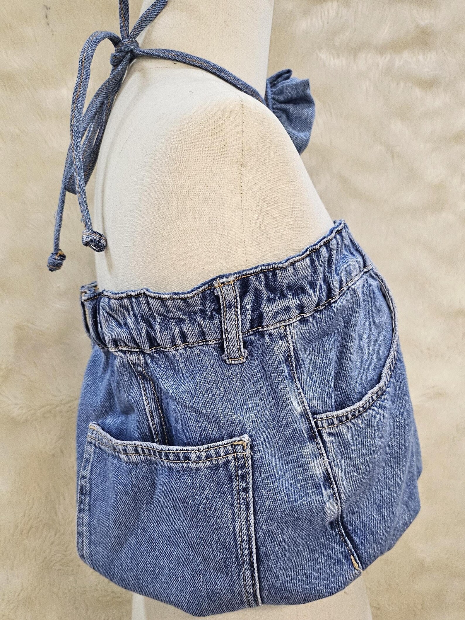Upcycled Denim Tube Top Recycled Jeans Street Style Sustainable Fashion ...