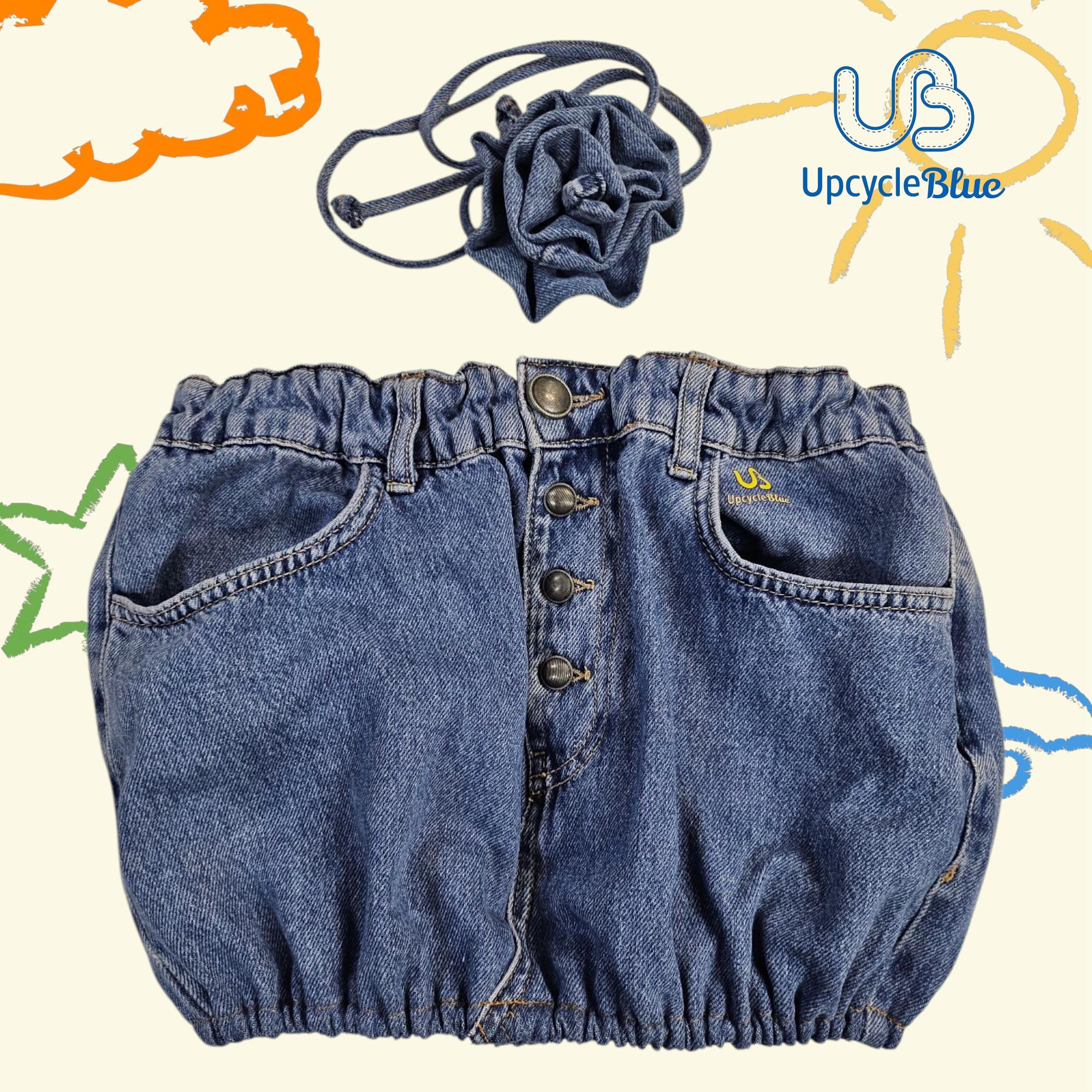 Upcycled Denim Tube Top Recycled Jeans Street Style Sustainable Fashion ...
