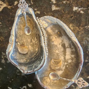 Oyster Shell Salt & Pepper Dishes - Etsy