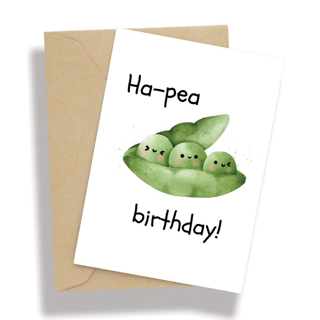 Ha-pea Birthday Printable Card – Funny Pea Pod PDF | A2 Greeting Card ...