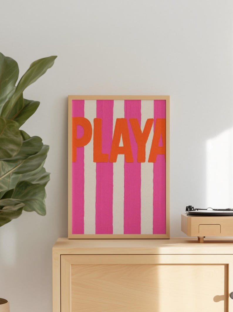 Sol Y Playa - Colorful Retro Beach Posters (set of 2) | 18x24” Digital ...