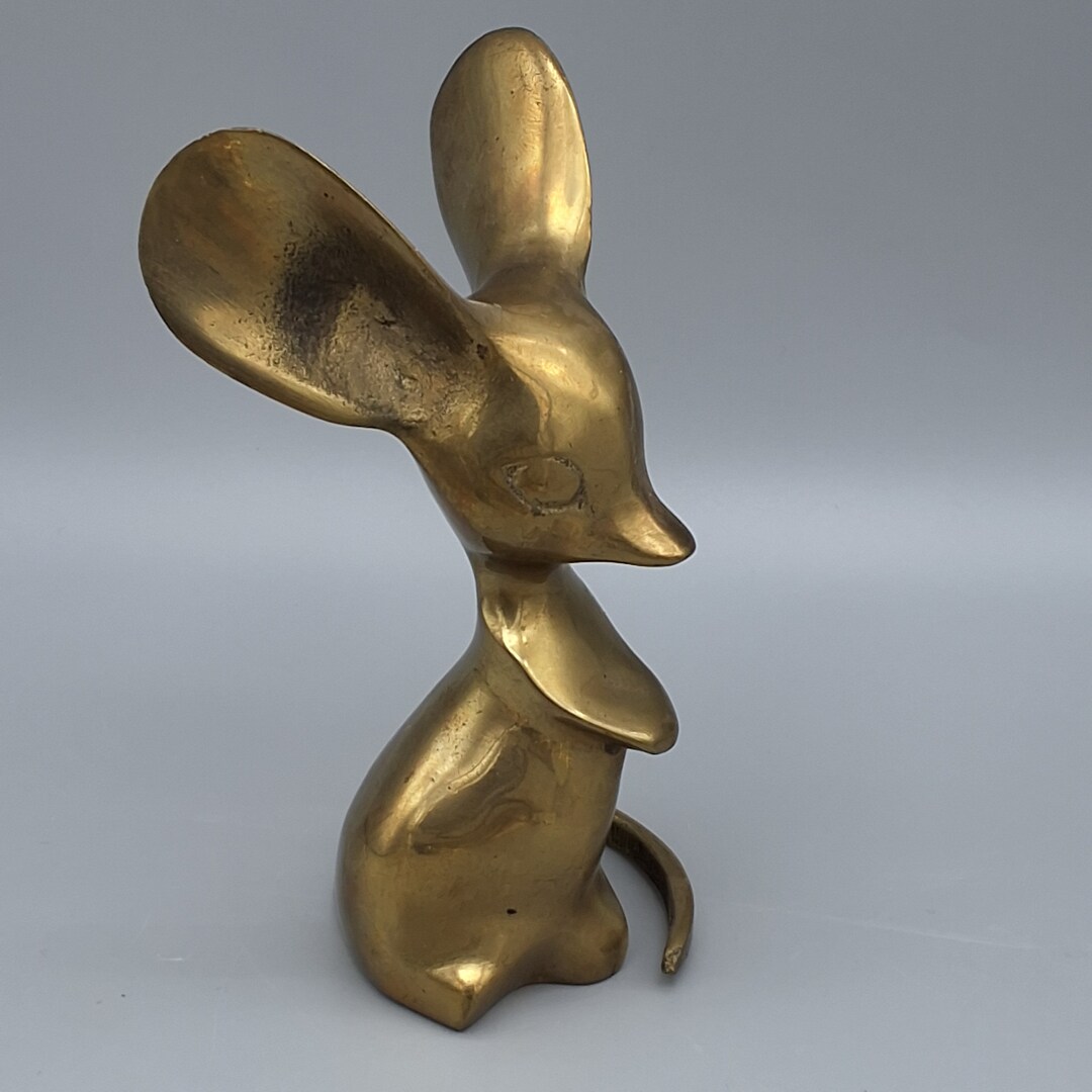Brass Mouse Figure Sitting Cute Paperweight Vintage 5" - Etsy