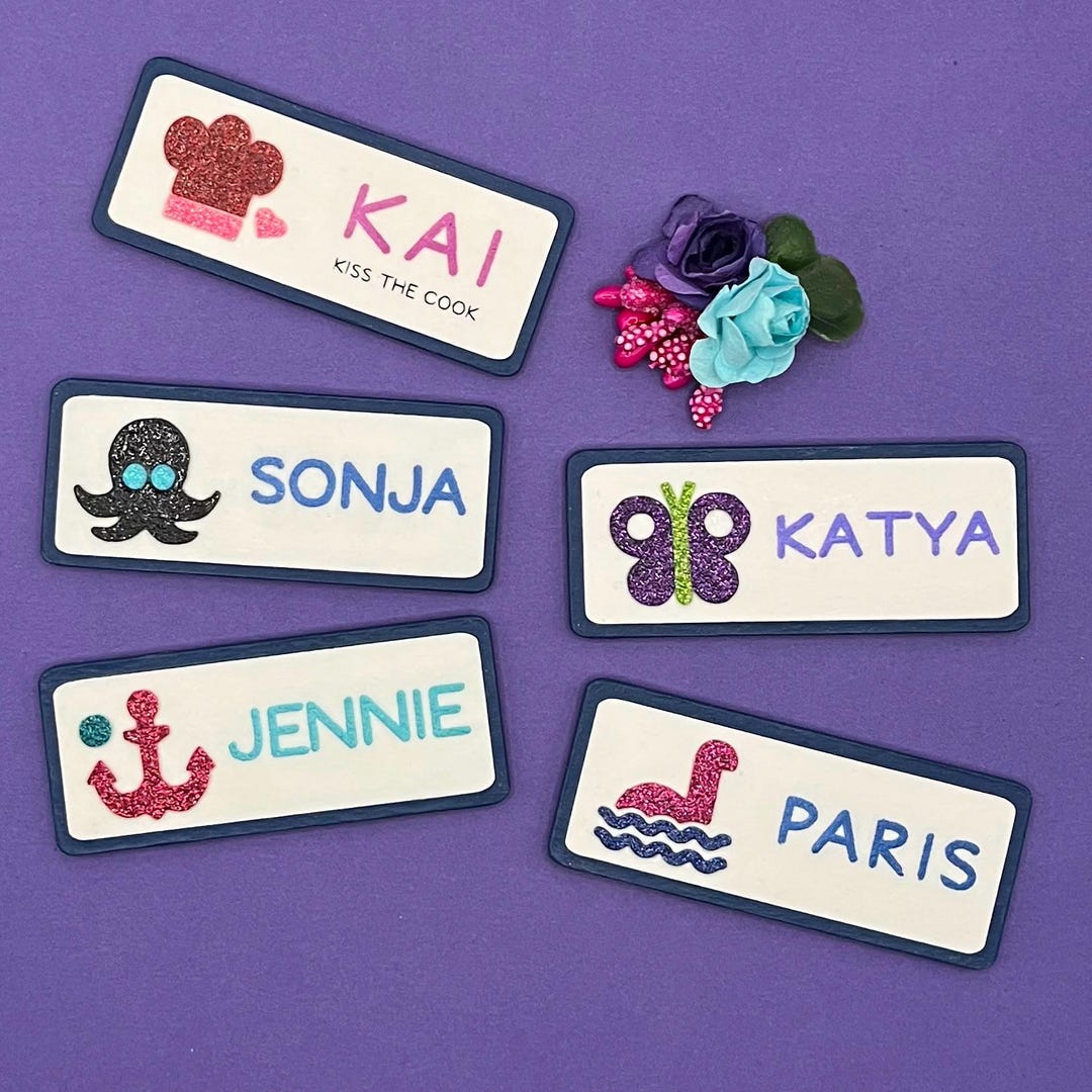 Custom Glitter Name Tag: Magnetic or Pin Clip. Nurse Teacher Health ...
