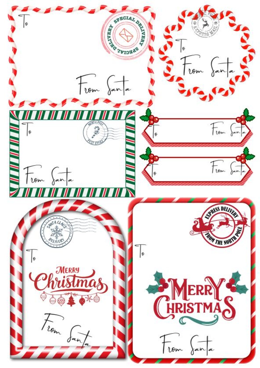 Santa Present Labels - Etsy