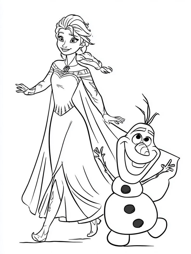 Princess Elsa Coloring Book: Frozen-inspired Kids Activities (18 Pages ...