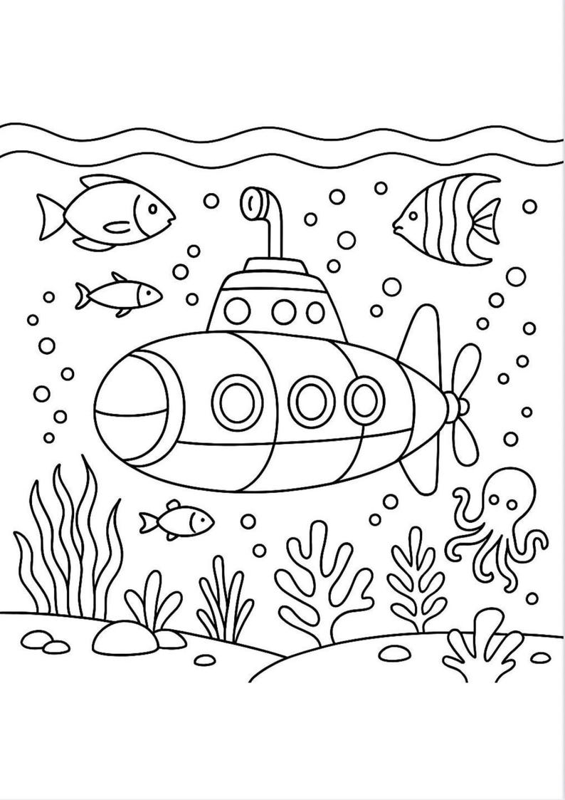 Printable Air & Sea Vehicles Coloring Pages – 15 PDF Sheets for Kids ...