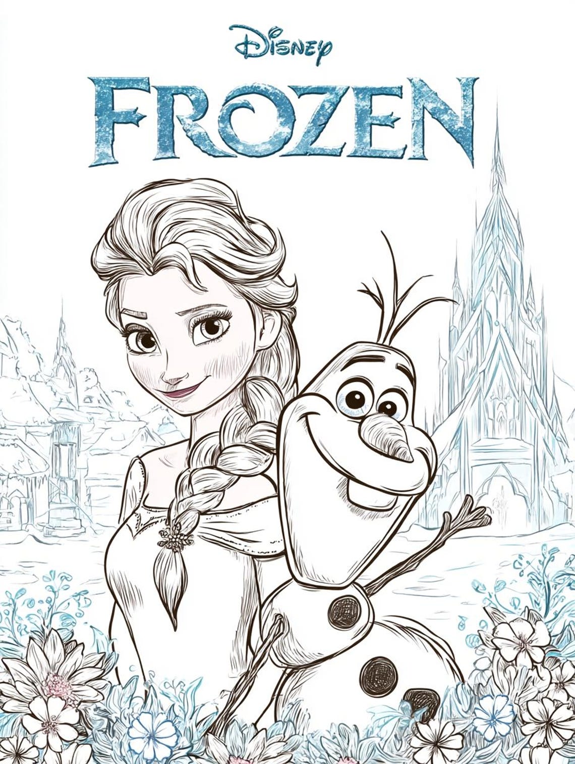 Princess Elsa Coloring Book: Frozen-inspired Kids Activities (18 Pages ...