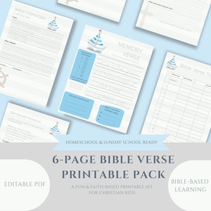 Bible Verse Printable for Kids | 6-page Homeschool Toolkit | Christian ...