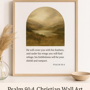 Psalm 91:4 Christian Wall Art Printable – He Will Cover You With His ...