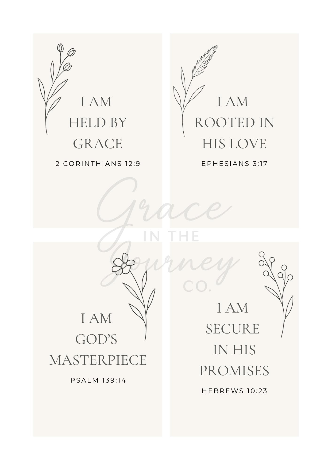 Printable Christian Affirmation Cards | I Am Bible Verse Cards for ...