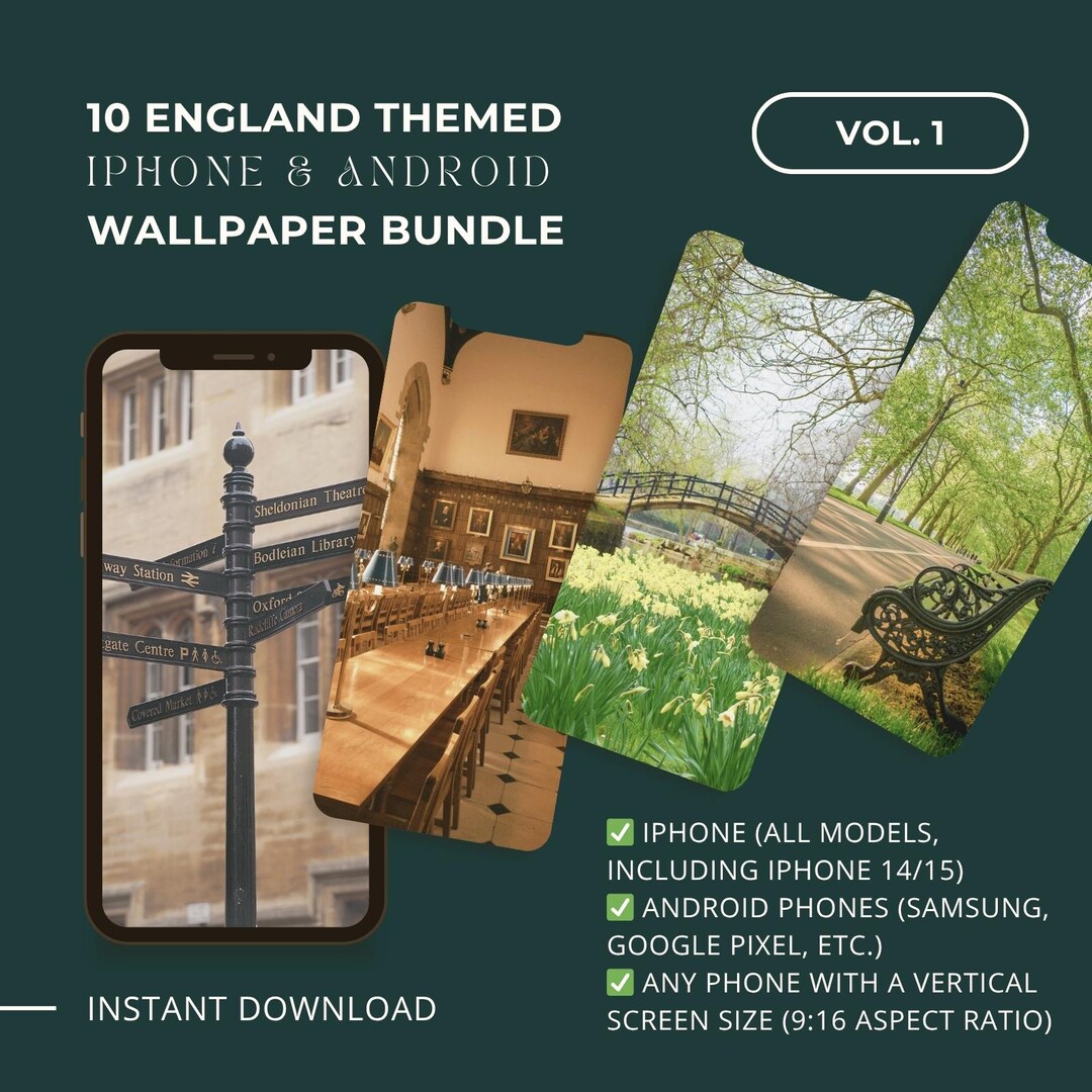 England Themed Wallpaper Bundle Vol. 1 British Aesthetic Backgrounds ...