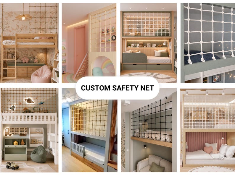 Custom Rope Safety Net for Bunk Beds, Loft Beds & Mezzanines - Etsy