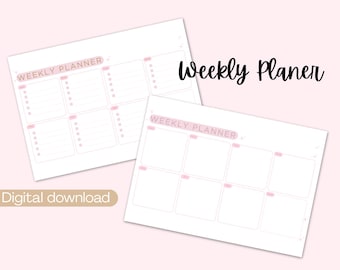 Weekly Planner Template | Digital Weekly Planner Ready to Download | 8. ...