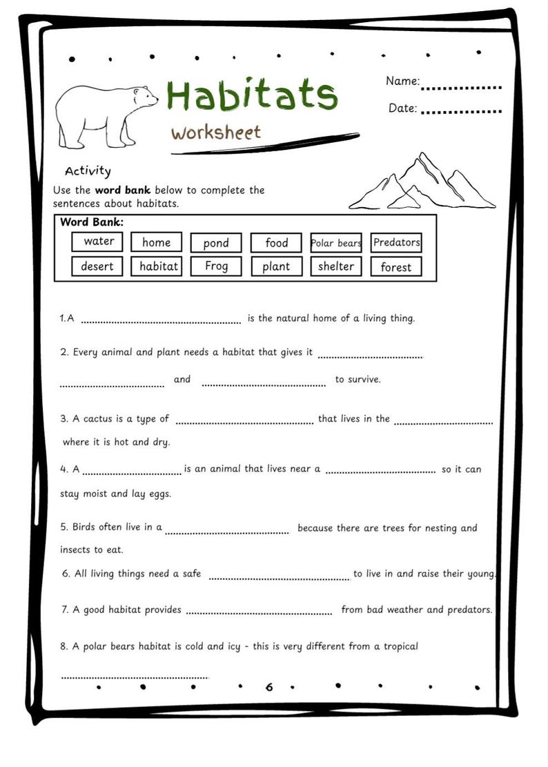 KS2 Living Things and Their Habitats Worksheets | Science Activities ...