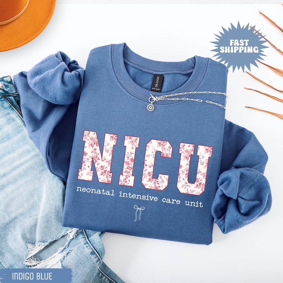 Neonatal Intensive Care Unit Nurse Sweatshirt Pink Toile Nicu Nurse ...