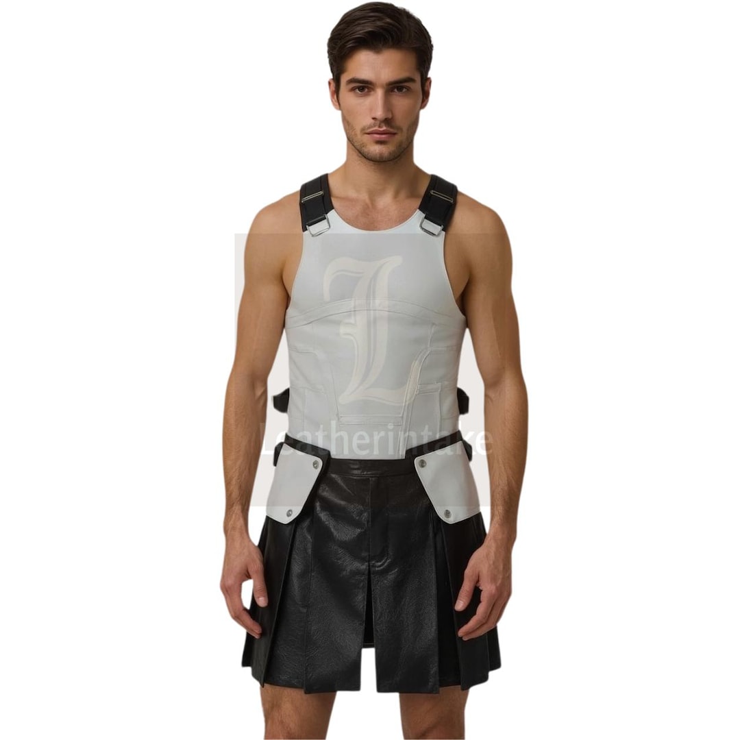 Leather Armor Kilt With Built-in Harness - Handcrafted Warrior Leather ...