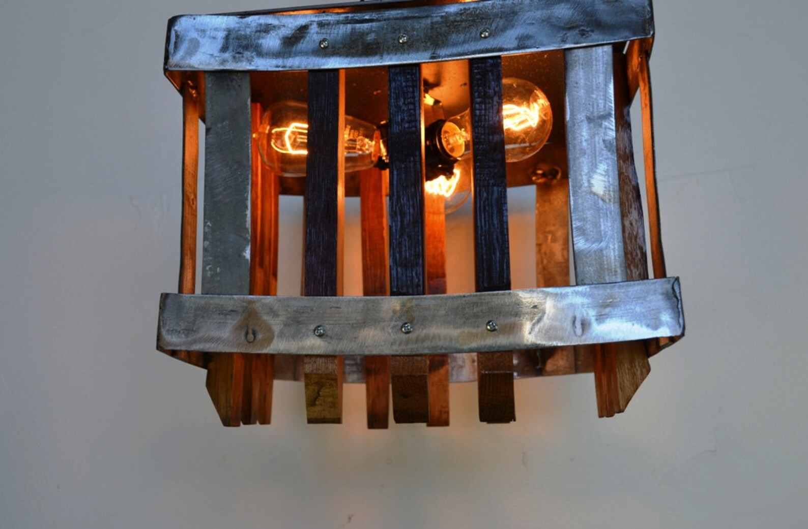 Wine Barrel Ceiling Light Khamara Made From Reclaimed | Etsy