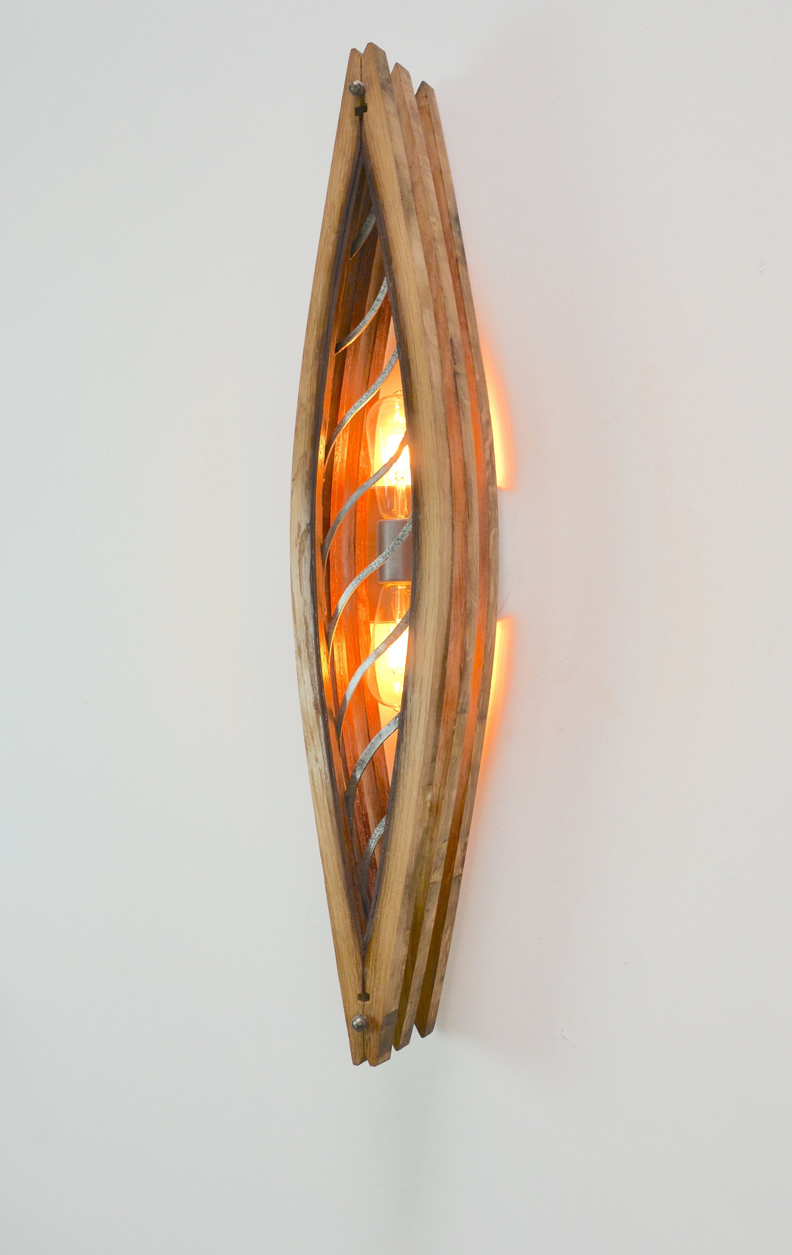 Wine Barrel Wall Sconce Parpella Made From Retired - Etsy