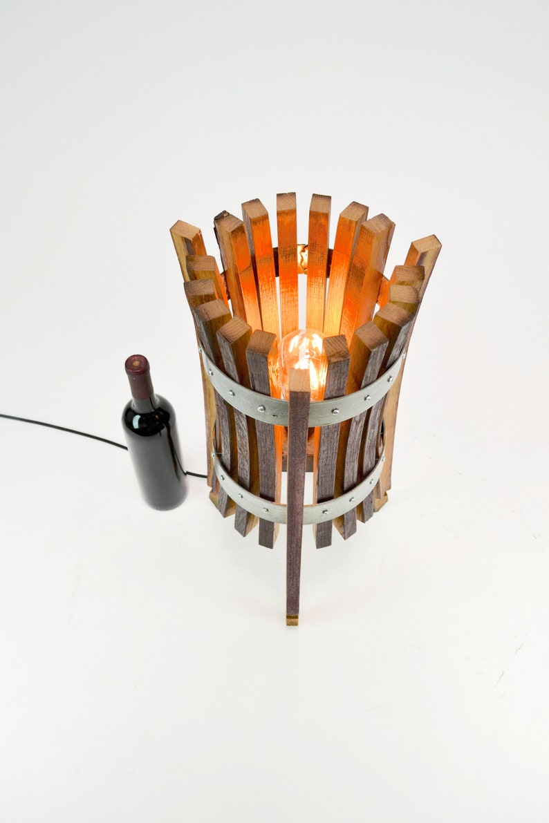 Wine Barrel Desk Lamp Varju Made From Reclaimed California - Etsy