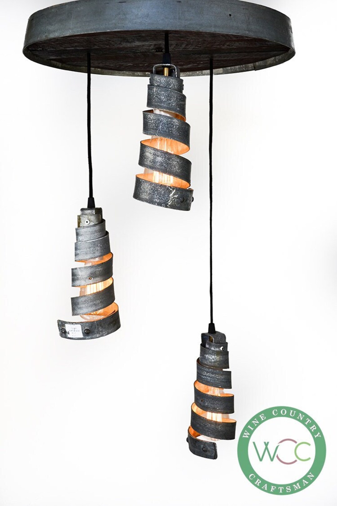 Wine Barrel Head Ceiling Light Tripoli Made From Retired California ...