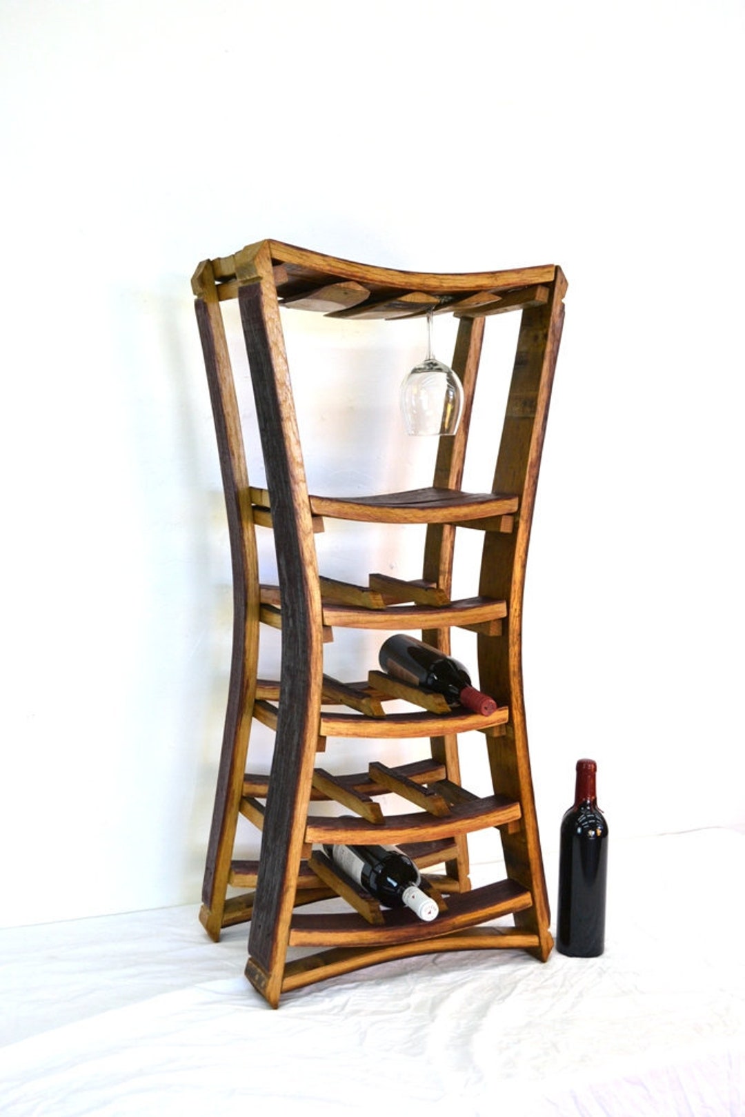 Large Narrow Wine and Glass Rack Estrecho Made From Retired California ...
