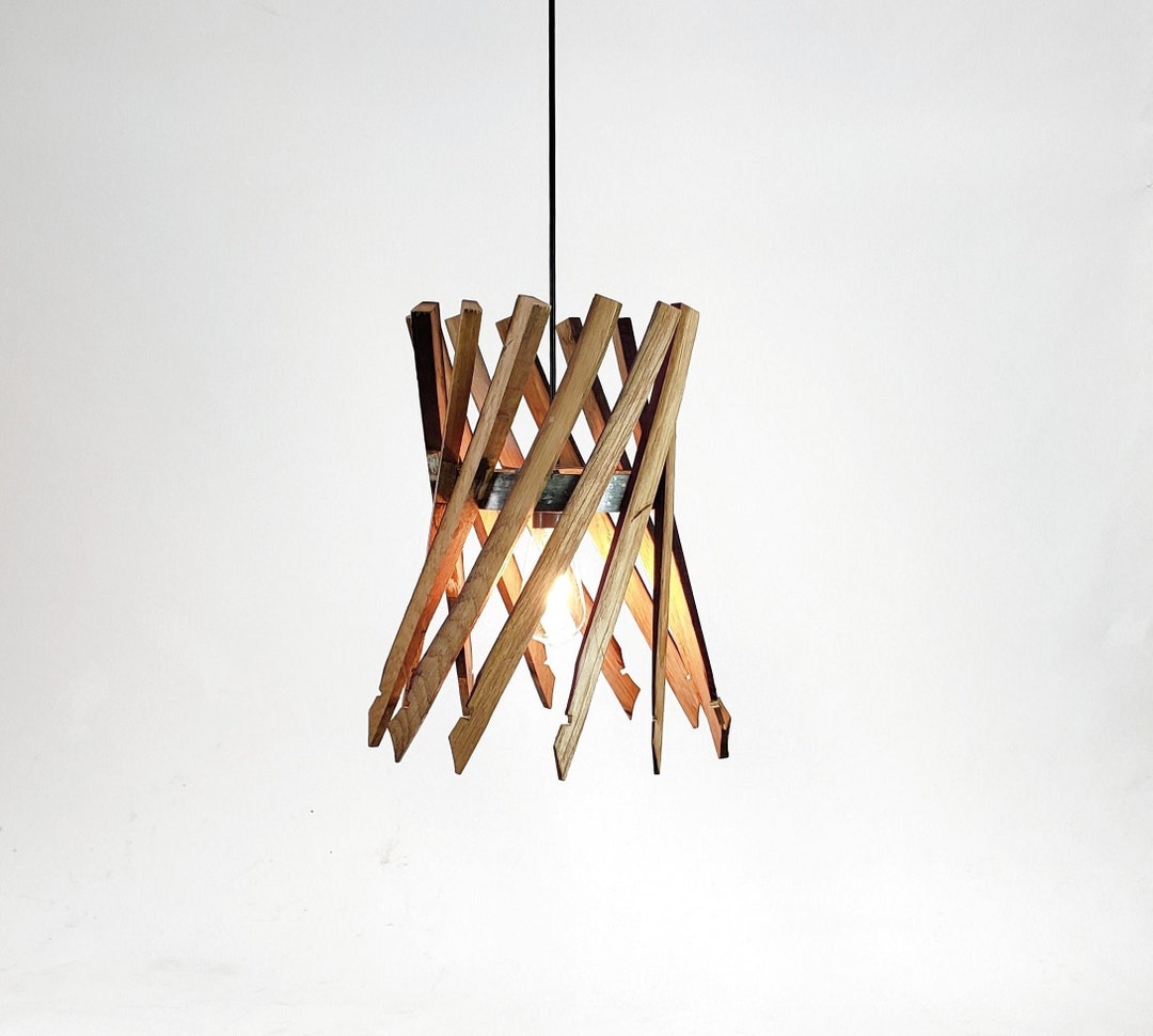 Wine Barrel Pendant - Helezon - Made From Retired CA Wine Barrel Staves ...