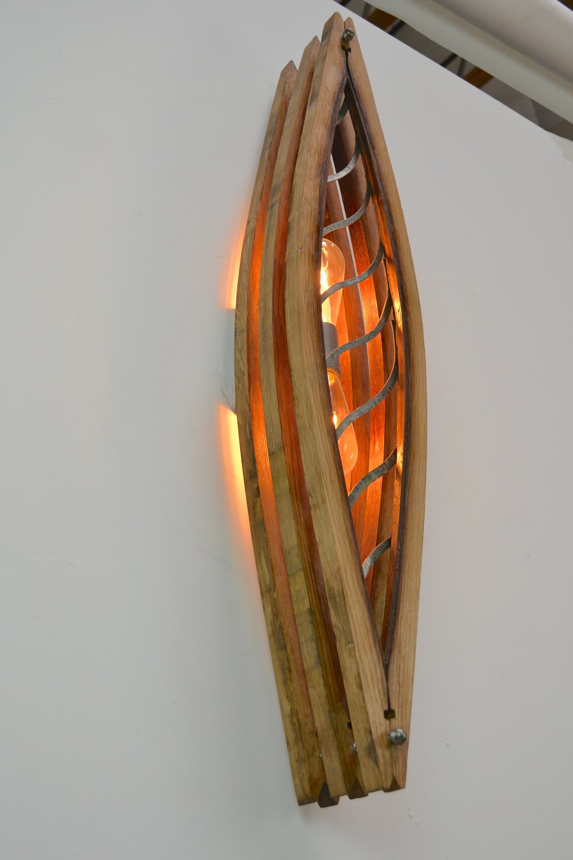Wine Barrel Wall Sconce Parpella Made From Retired - Etsy