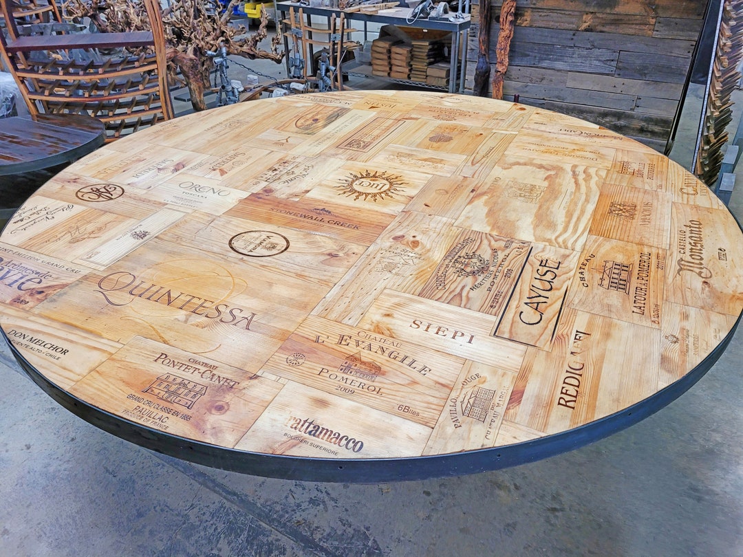 Wine Crate Dining Table Tabella Made From Reclaimed Wine Barrels and ...
